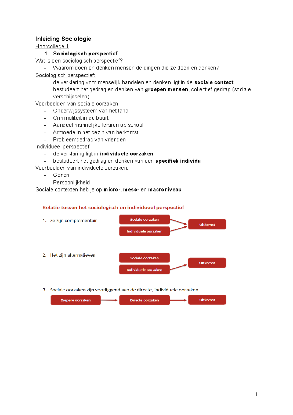 Inleiding sociologie - Inleiding Sociologie Hoorcollege 1 1 ...