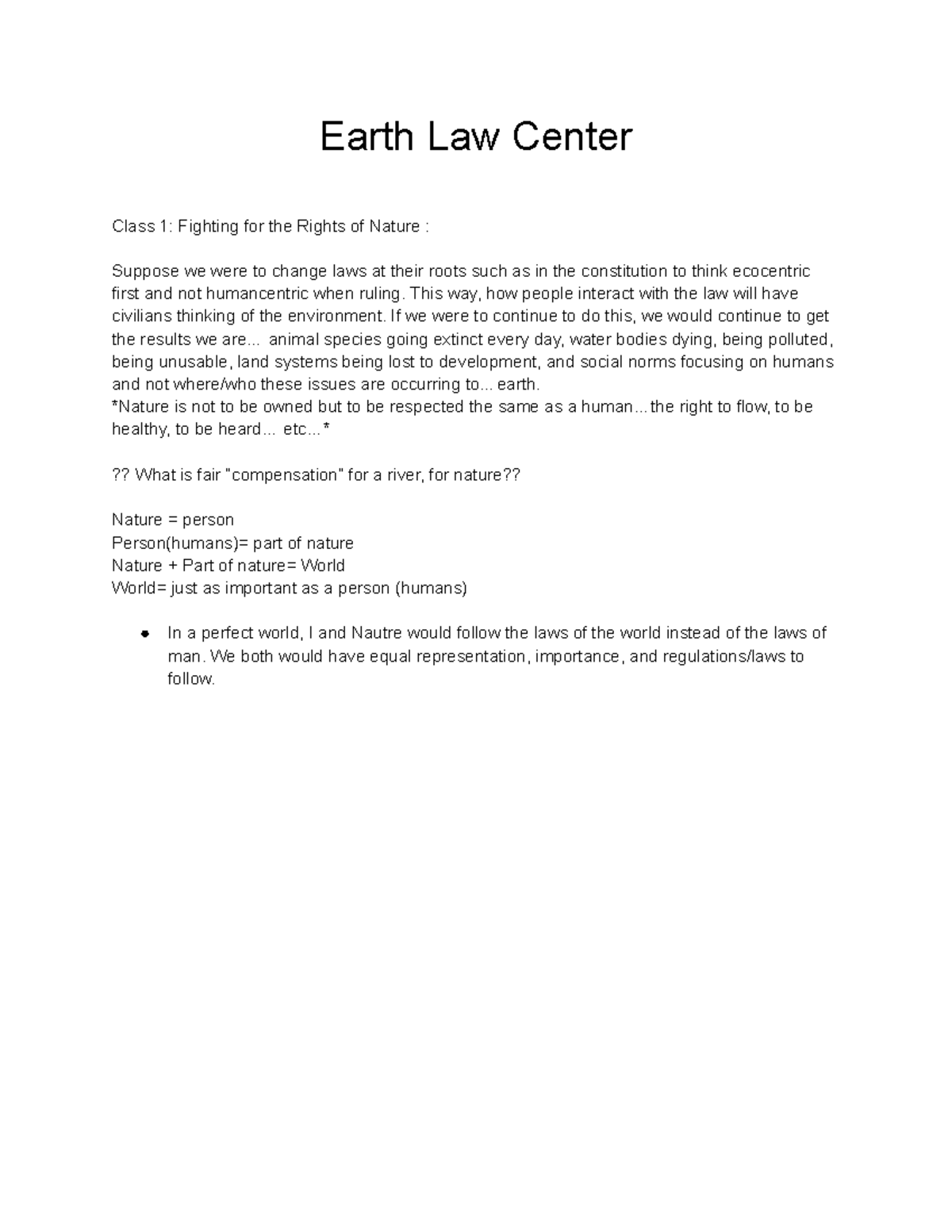 Earth Law Center - Earth Law Center Class 1: Fighting for the Rights of ...
