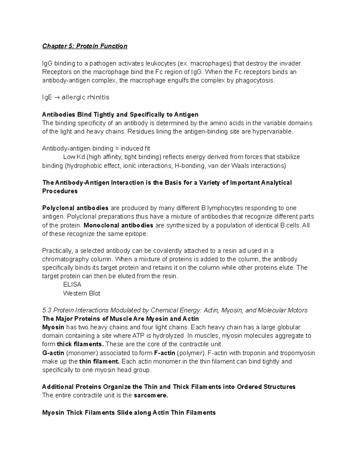 BIOL 430 Notes - Summary Lehninger Principles of Biochemistry - Chapter ...