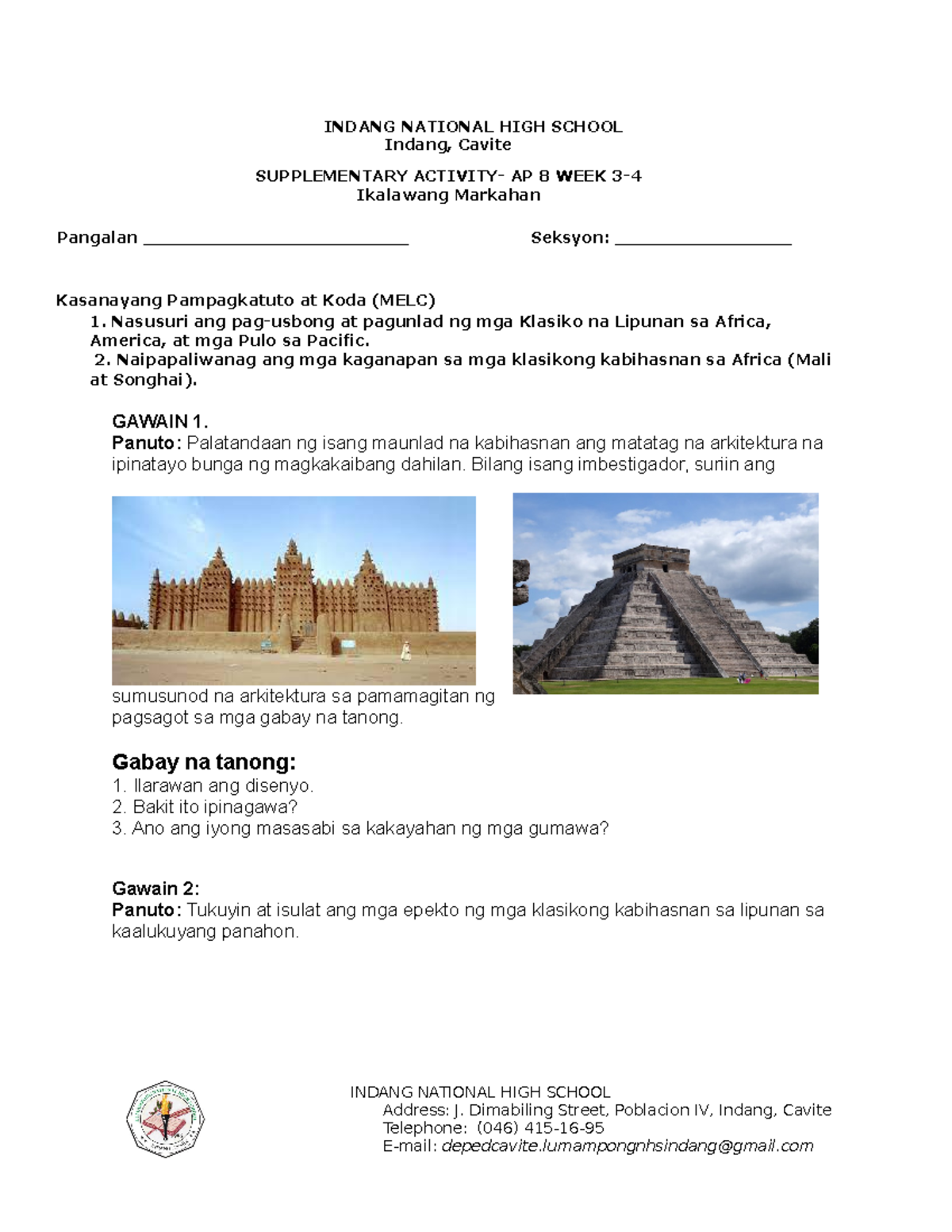 WEEK 3-3- Activity-AP-8- Quarter-2 - INDANG NATIONAL HIGH SCHOOL Indang ...