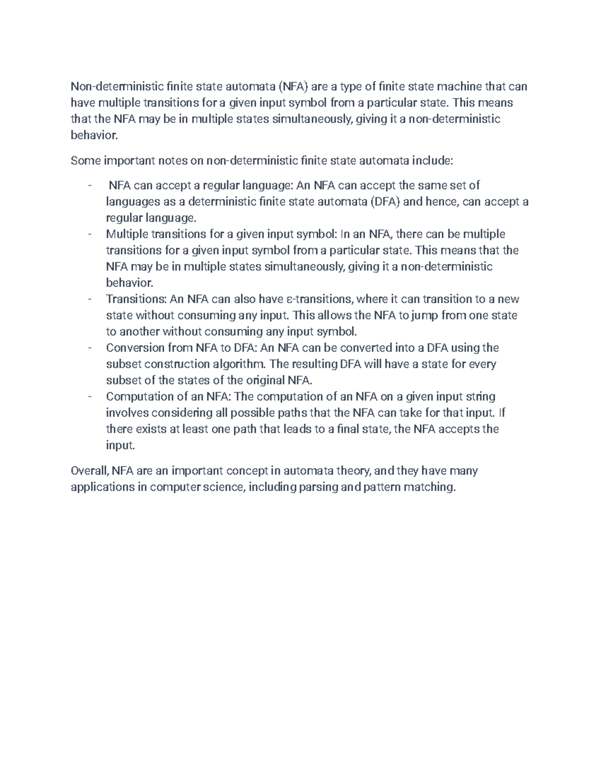 Non-Determinisitic FSA's - Non-deterministic finite state automata (NFA ...