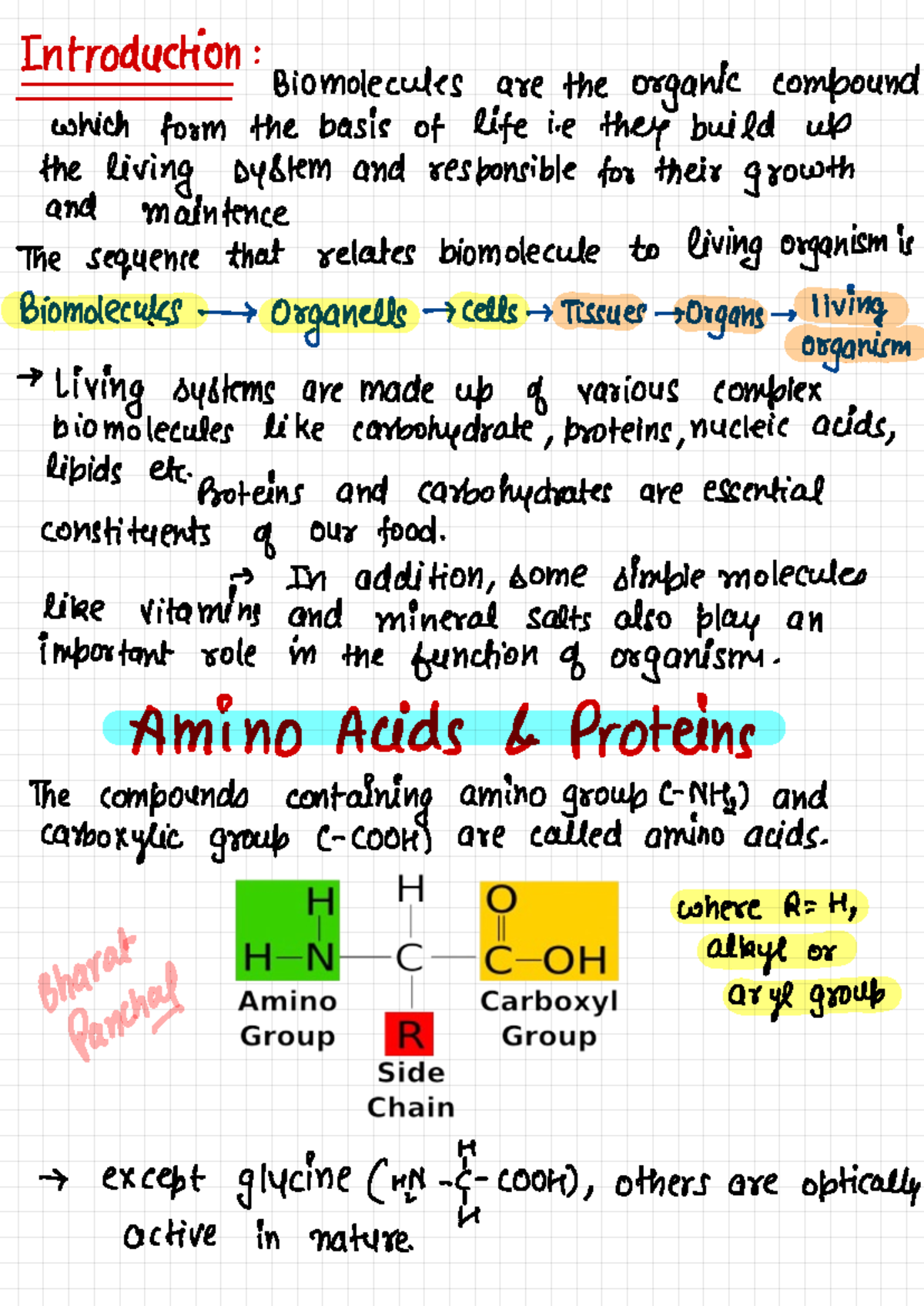10 - NOTES - Introduction : Biomolecules are the organic compound which ...