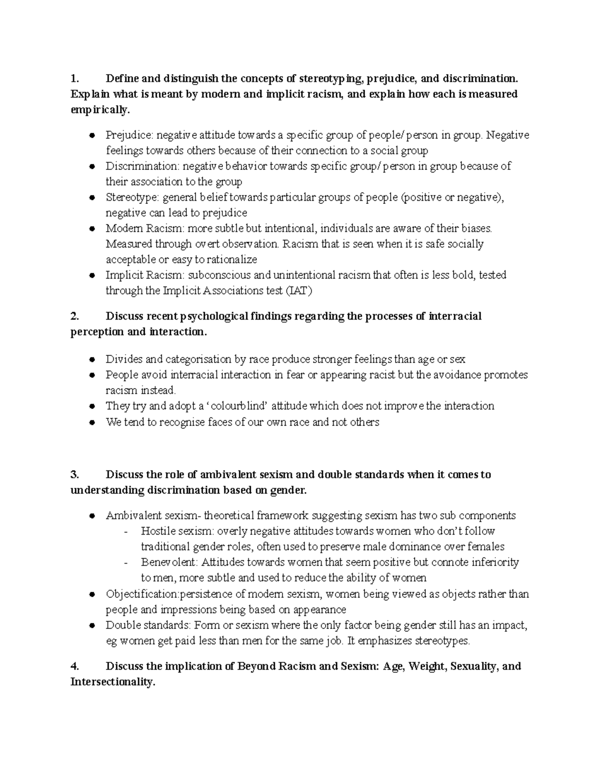 Ps261 final - notes - Define and distinguish the concepts of ...