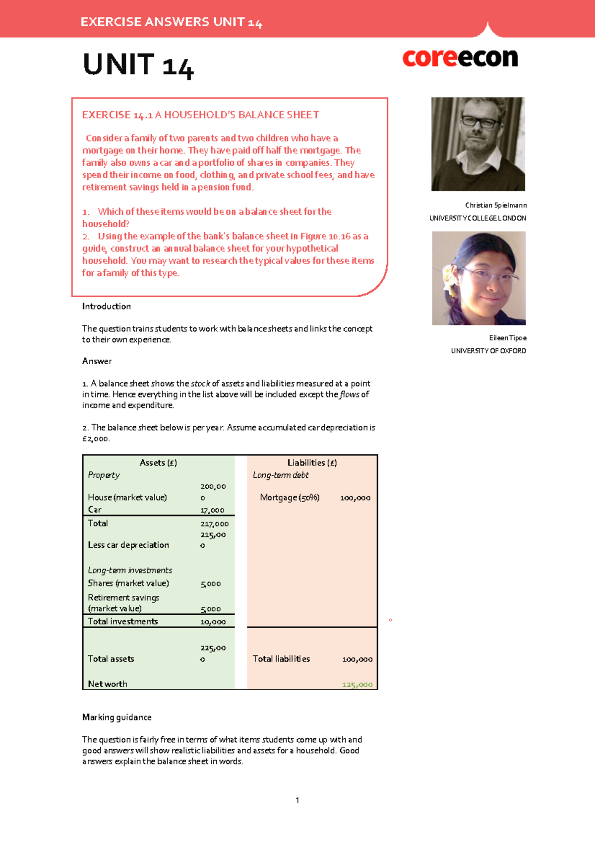 The Economy Answers to exercises Unit 14 - UNIT 1 4 EXERCISE 1 4 .1 A ...