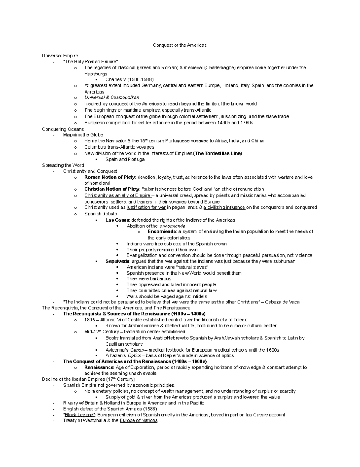 Conquest of the Americas - IAH 202 - MSU - Studocu