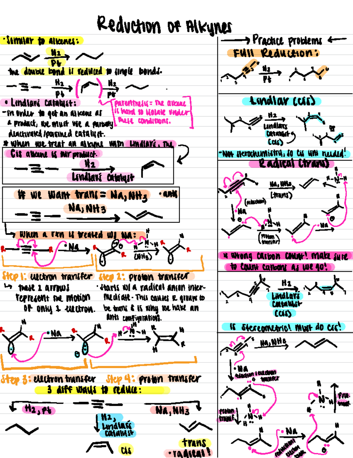 Reduction of Alkynes - Reduction Of Alkynes ' Similar to alkenes : → ...