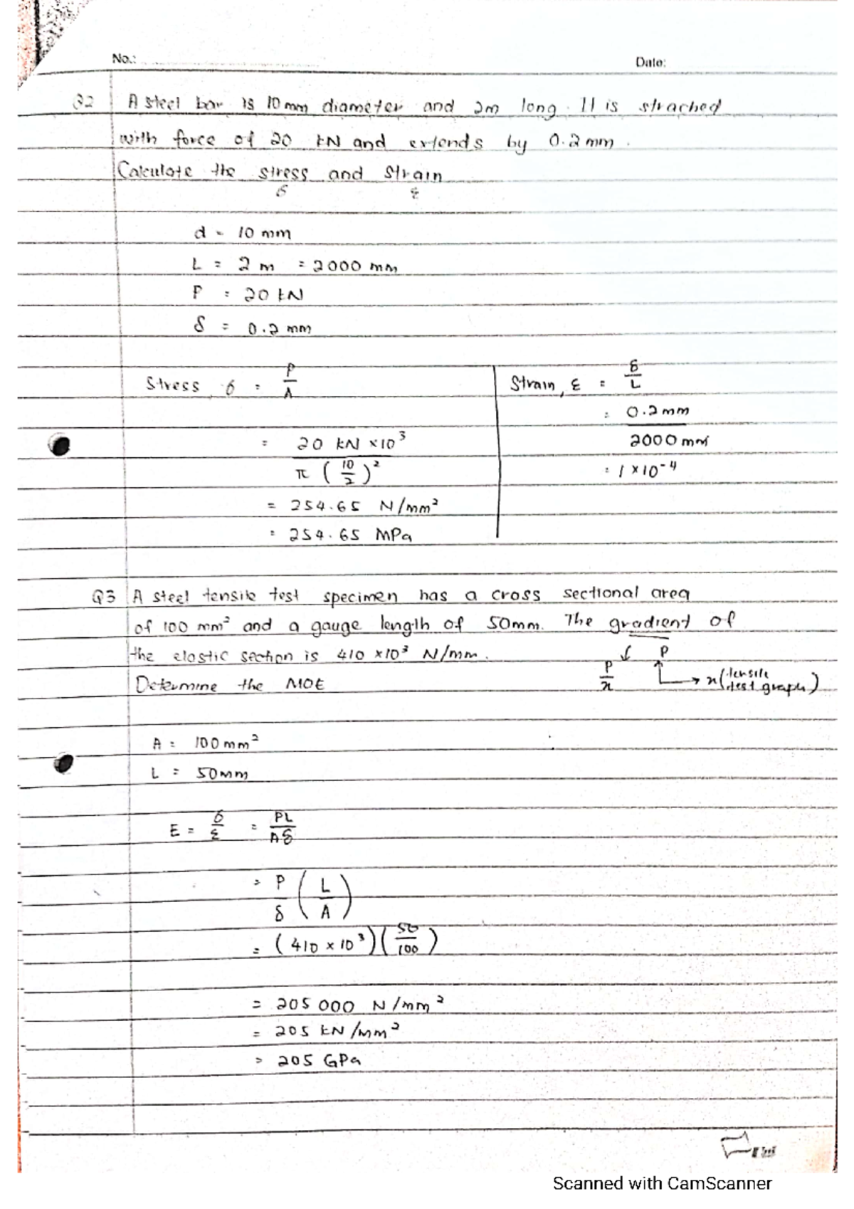 Stress and strain , MOE - Solid Mechanics - Studocu