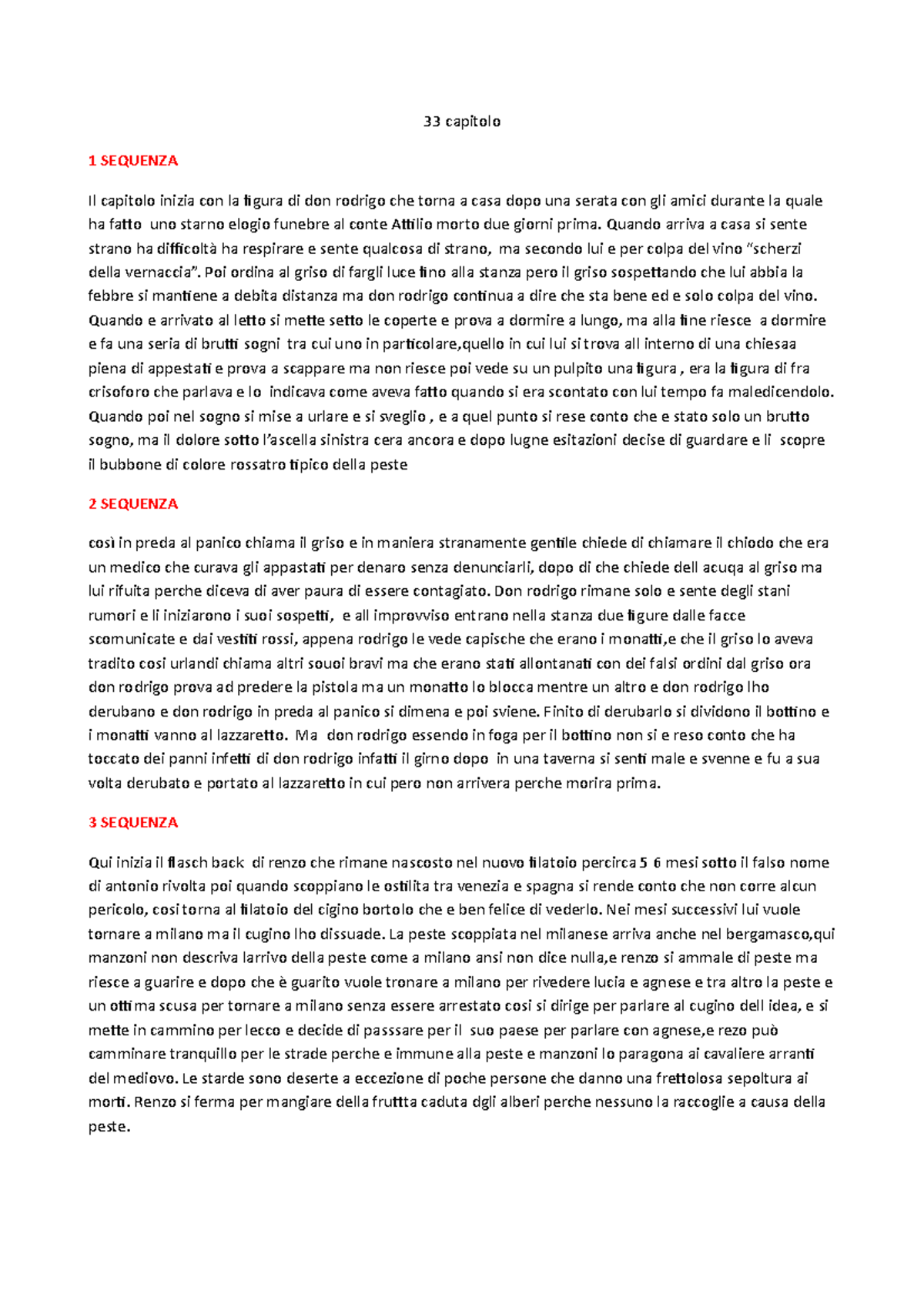 Appuni promessi sposi - 33 capitolo 1 SEQUENZA Il capitolo inizia con ...