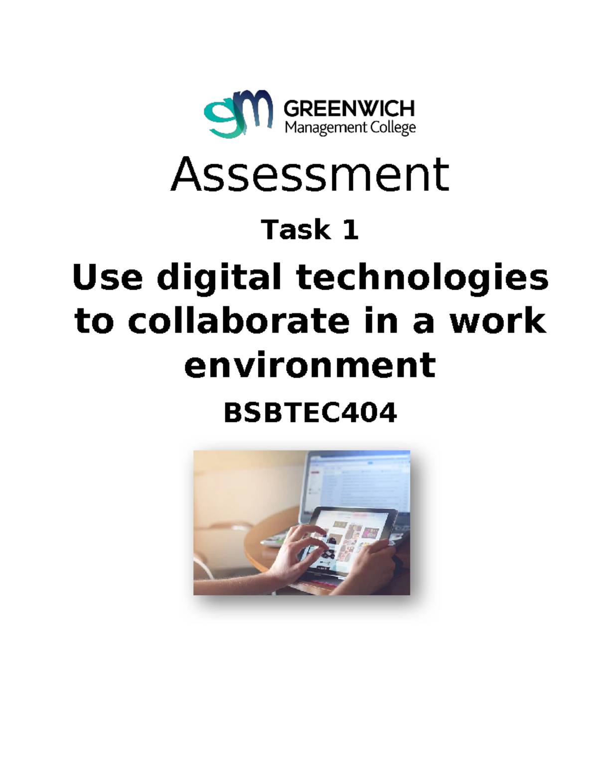 Cover for Bsbtec 404 - Assessment Task 1 - Assessment Task 1 Use ...