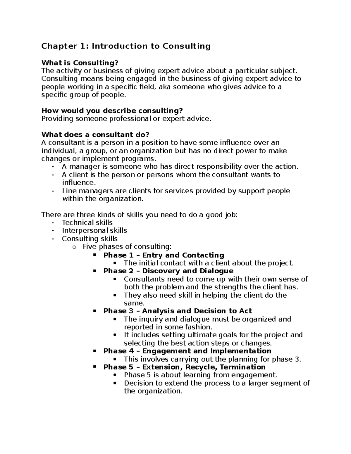 BUS73010 - Intro to Consulting - Chapter 1: Introduction to Consulting ...