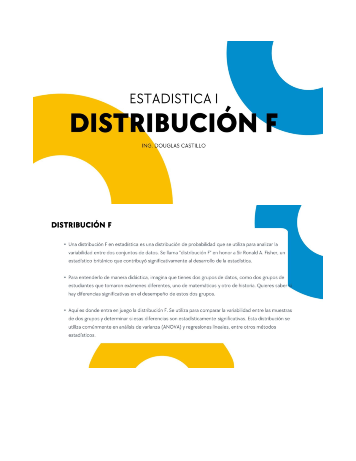 Distribución F - qweqwe - Estadística I - Studocu