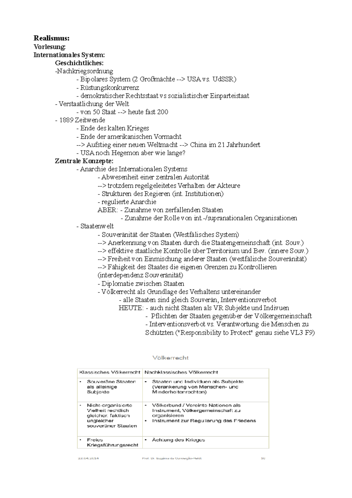Zusammenfassung Internationale Politik Vorlesung 2 - Realismus ...