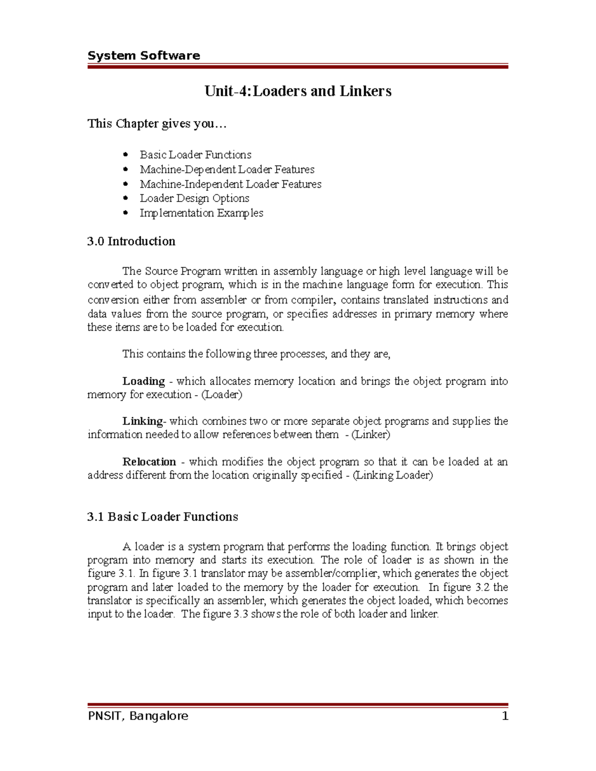 114181762 System Software Notes 5TH SEM VTU - Unit-4:Loaders and ...