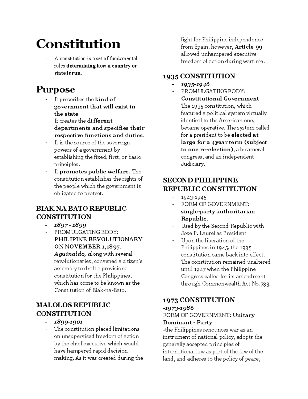 Untitled Document - Constitution - A constitution is a set of ...