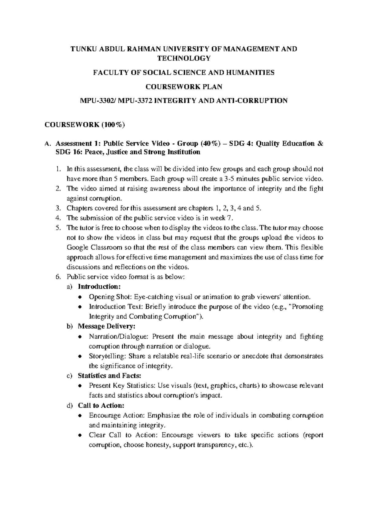 MPU-3302 MPU-3372 CW Plan 202405 - TUNKU ABDUL RAHMAN UNIVERSITY OF ...