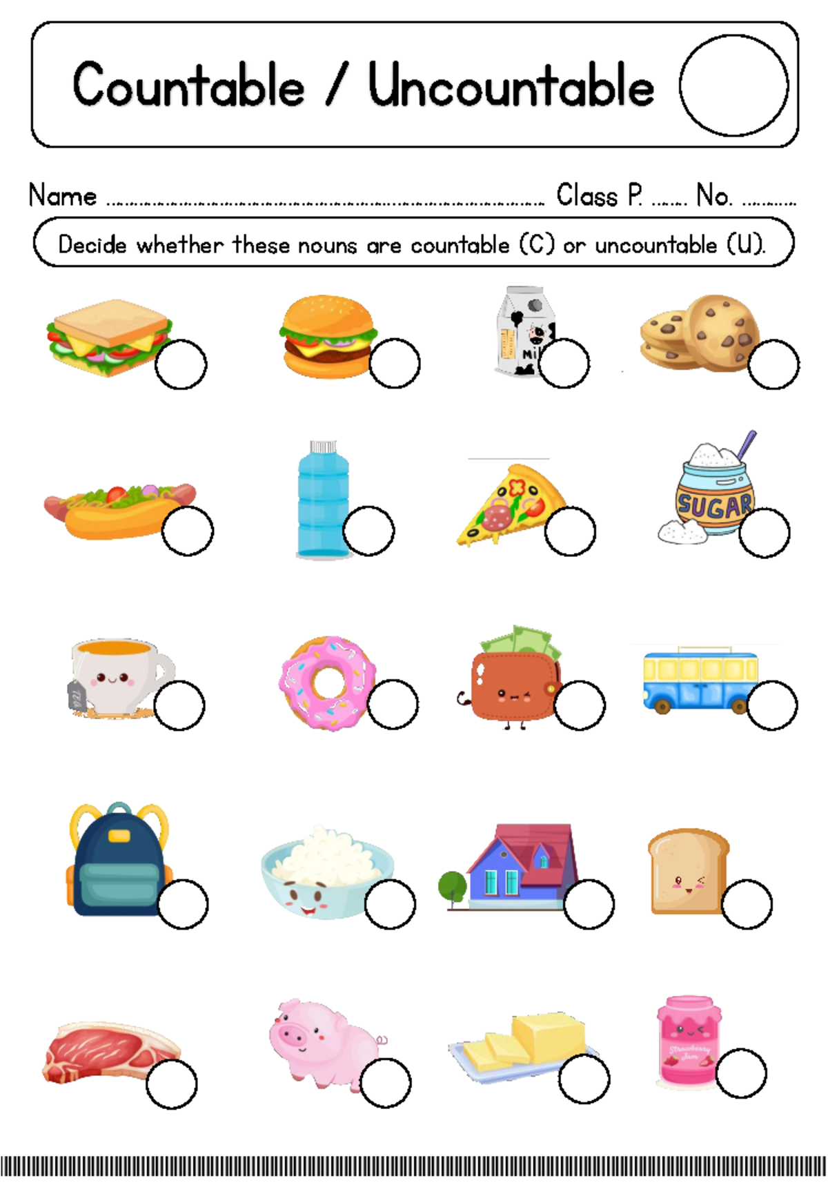 7. Countable Uncountable - Name - Studocu
