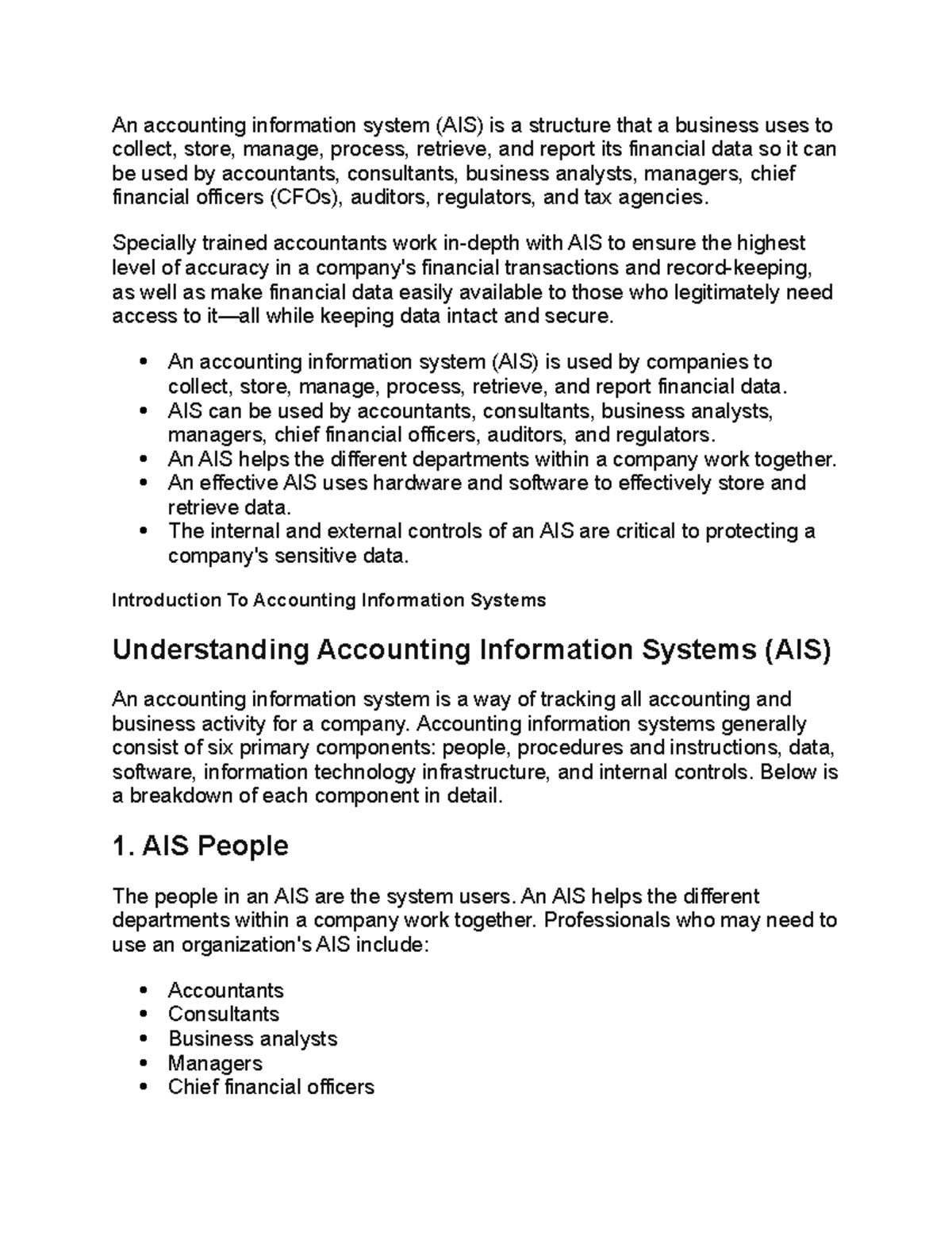 Accounting-information-system - An accounting information system (AIS ...