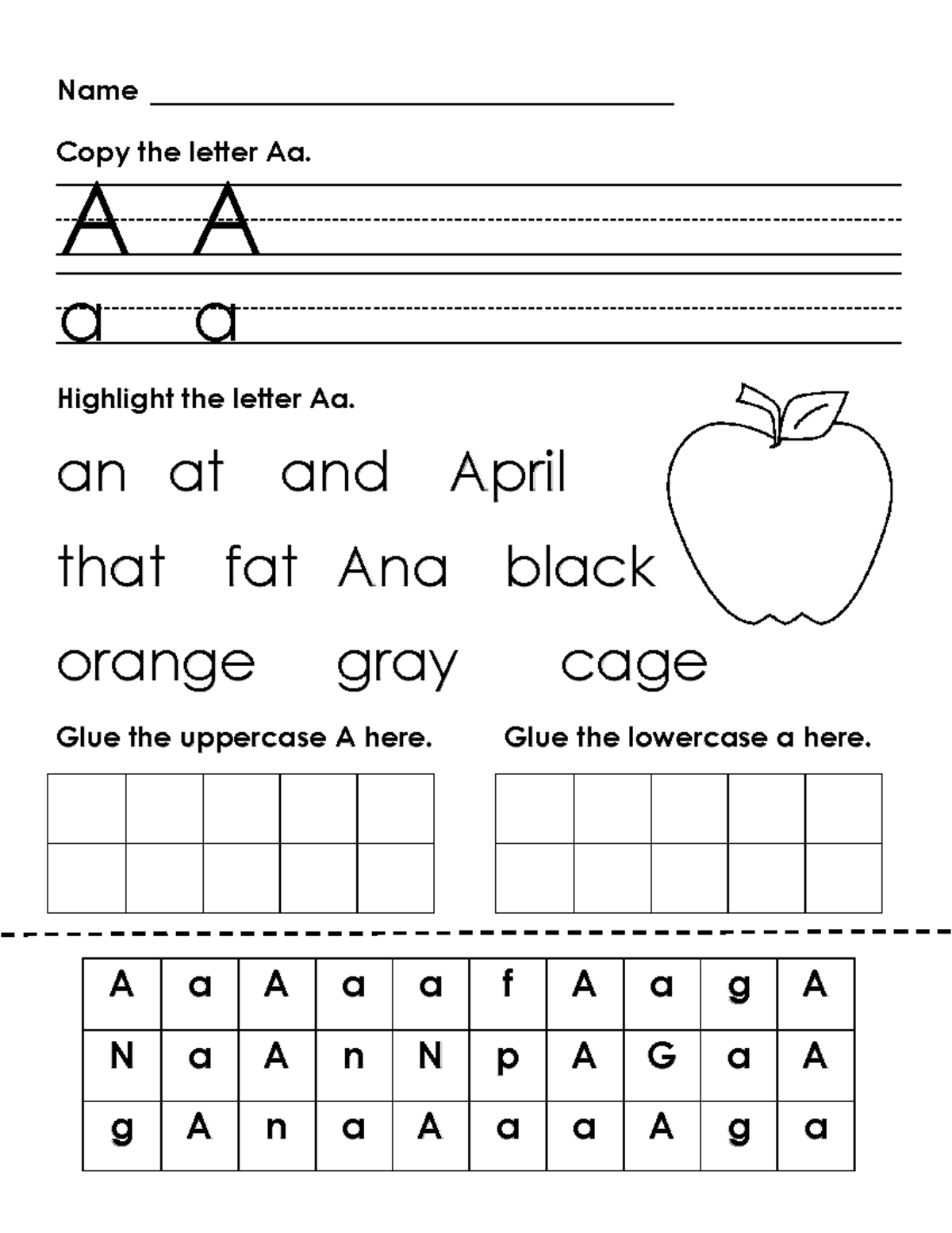 Alphabet Letters-1 - ......................... - A A a a Copy the ...