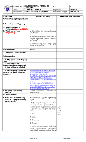 DISS Leson PLAN - A Detailed Lesson Plan in Disciplines and Ideas in ...