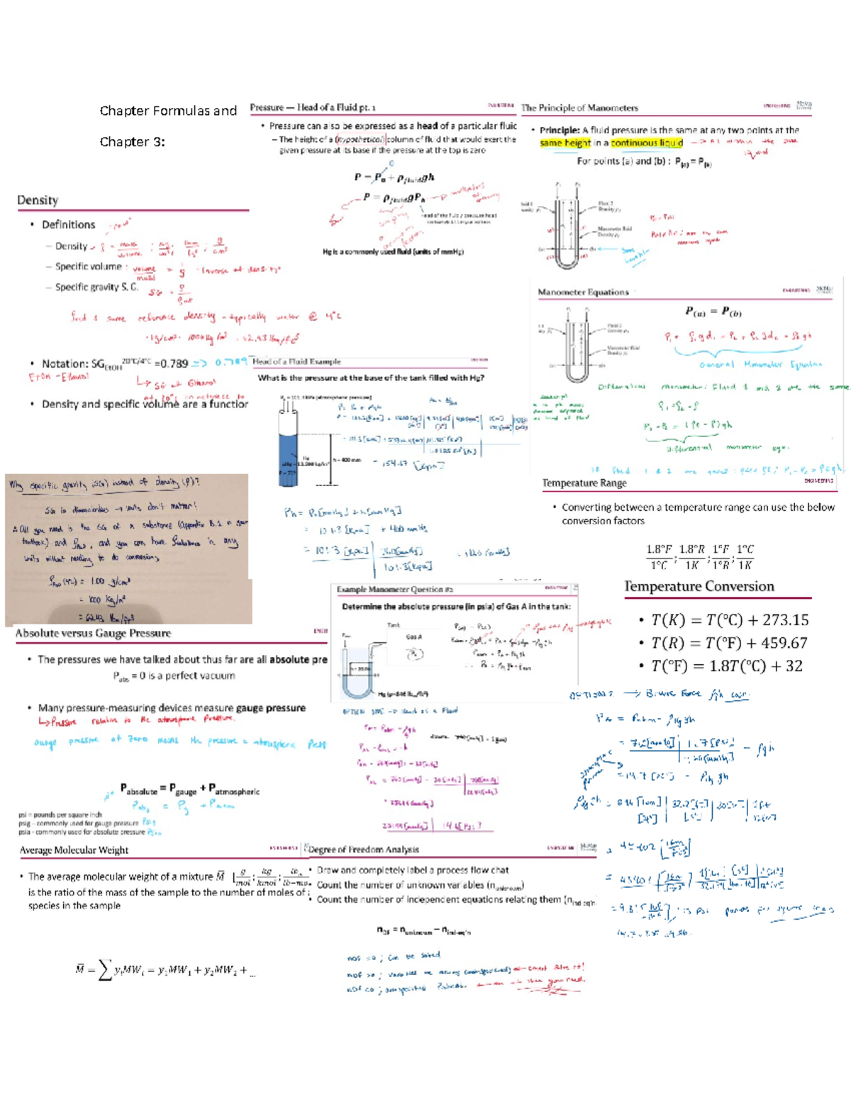 Chapter Formulas and Notes - Chapter Formulas and Notes Chapter 3 ...