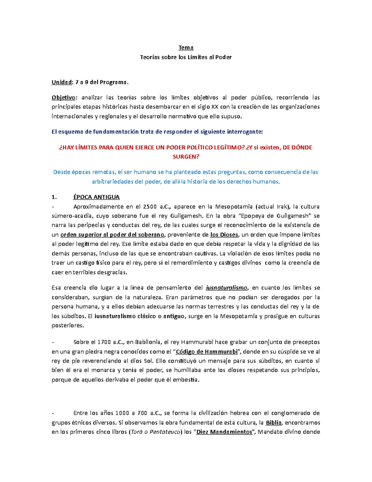 Teorías sobre los Límites al Poder - 1 - Tema Teorías sobre los Límites ...