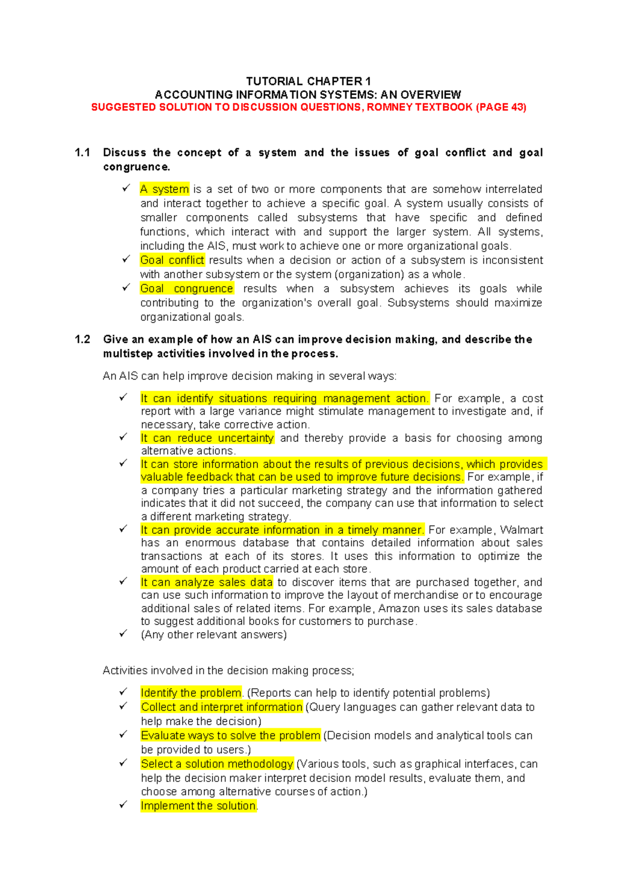 Tutorial chapter 1 solution - TUTORIAL CHAPTER 1 ACCOUNTING INFORMATION ...
