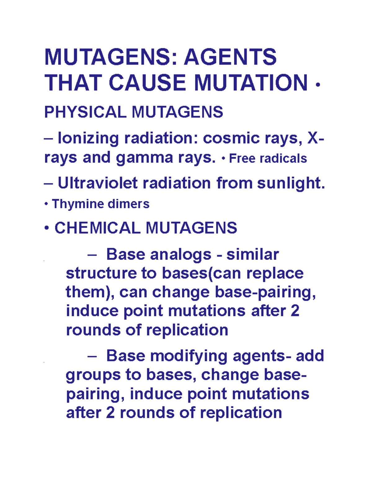 Lecture 12 ame test and mutagens - Warning: TT: more functions defined ...