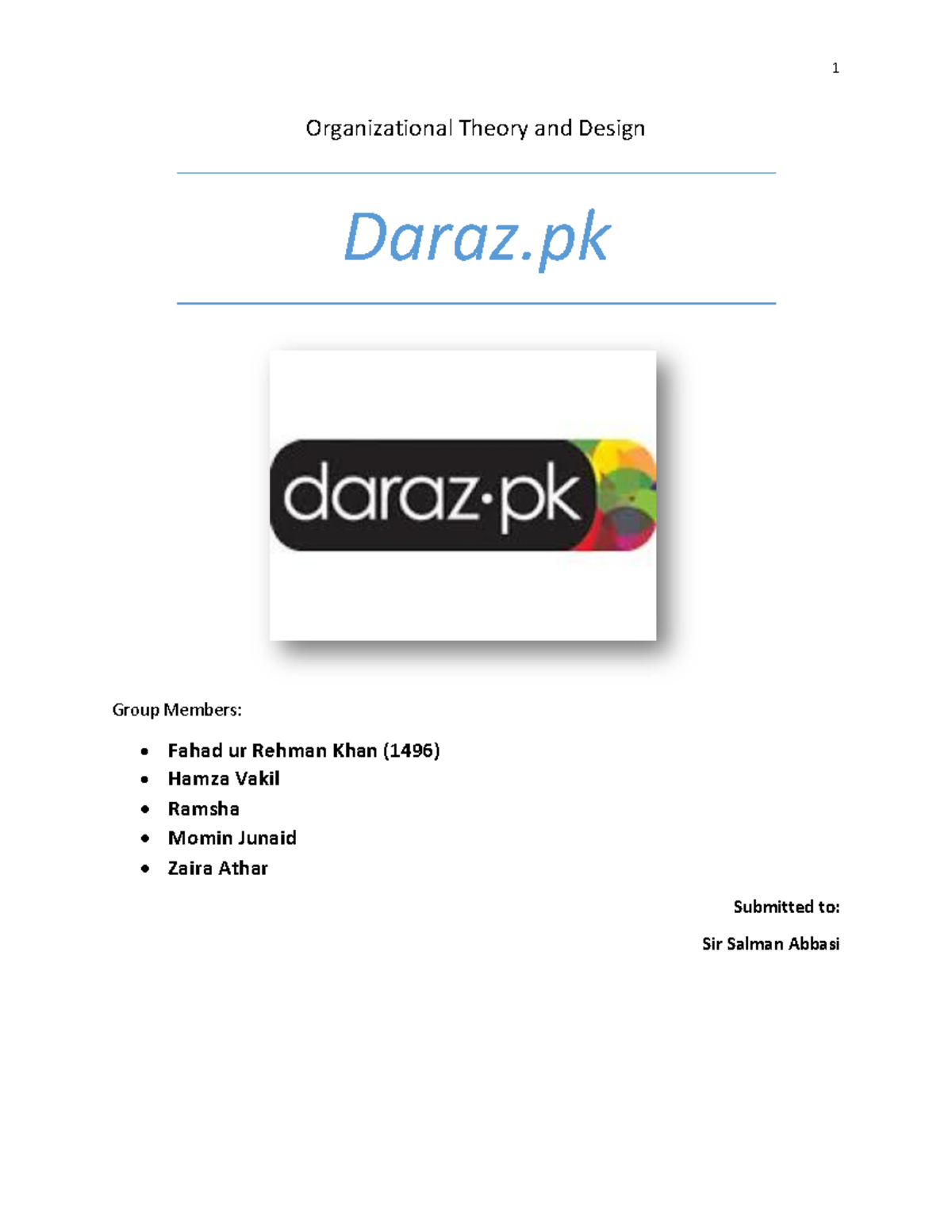 Dokumen - research - Organizational Theory and Design Daraz Group ...
