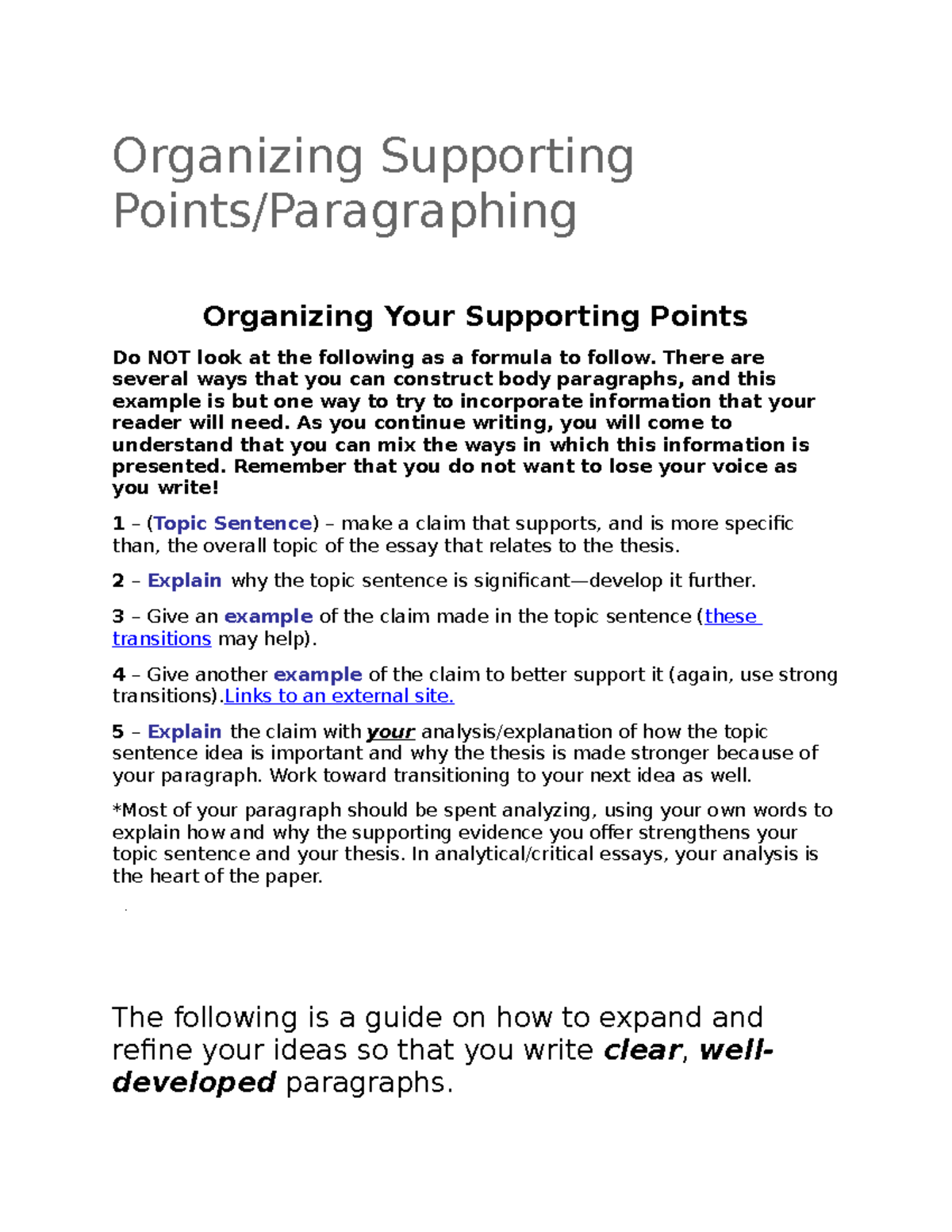 Organizing Supporting Points - Organizing Supporting Points ...