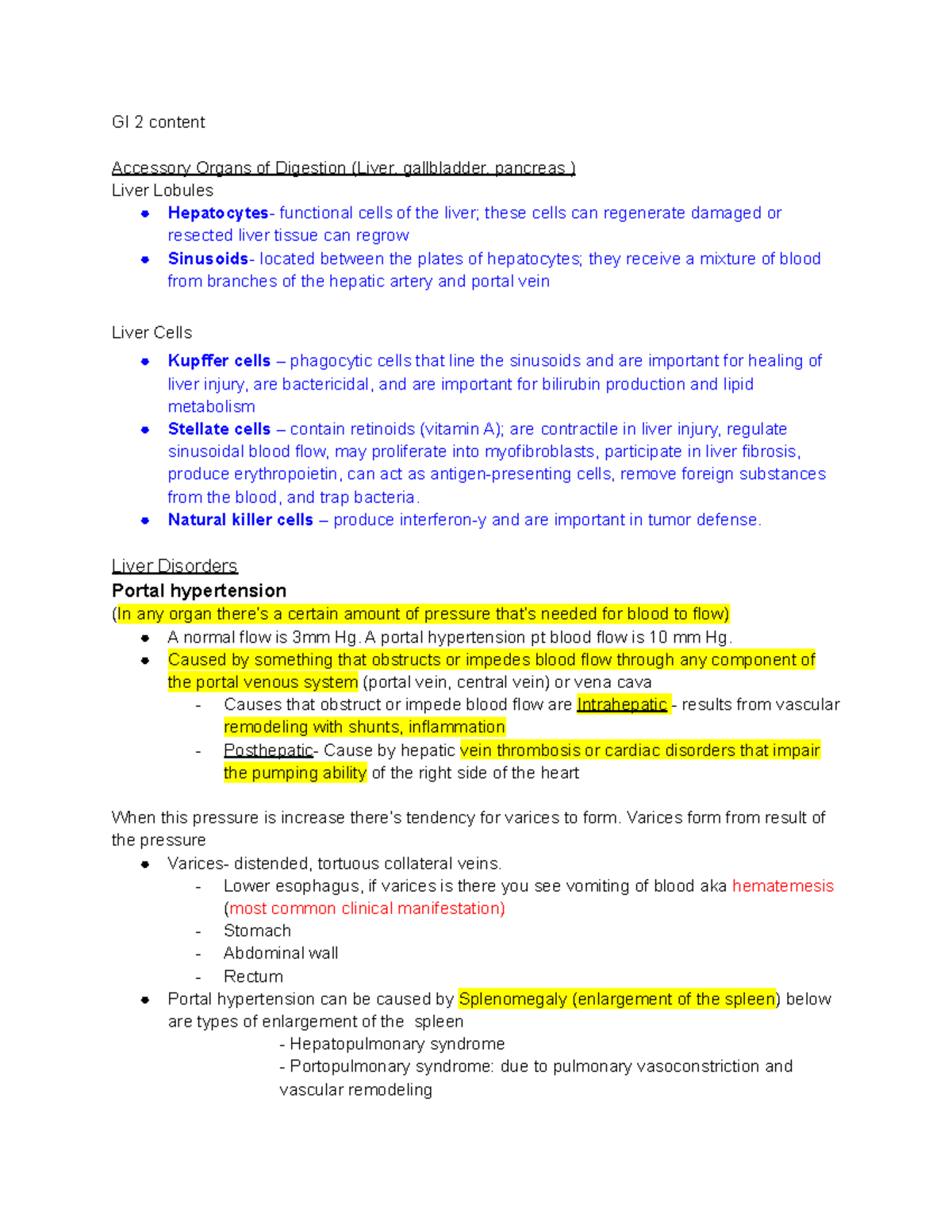 GI part 2 lecture - GI 2 content Accessory Organs of Digestion (Liver ...
