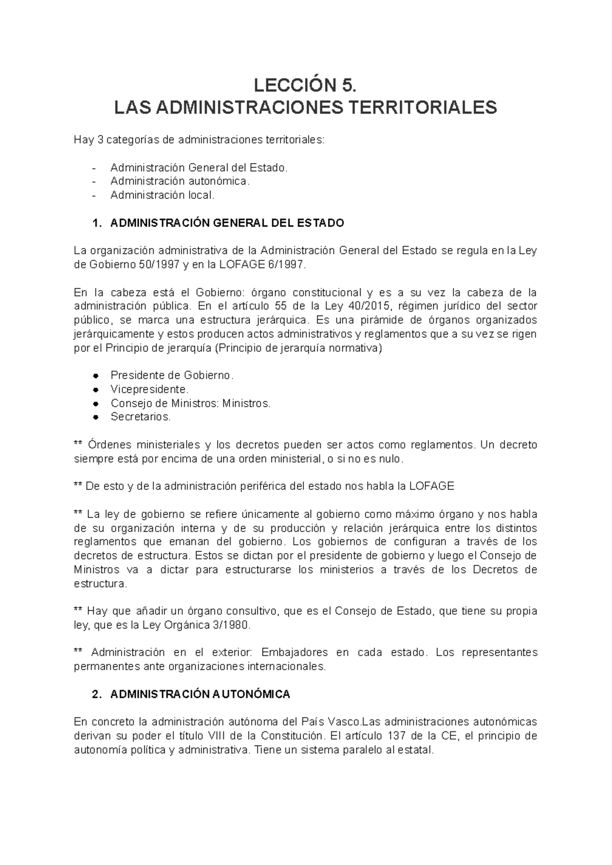 Lección 5 Y 6 D. Admin - Ejercicio sobre derecho laboral hecho en clase - LECCIÓN 5. LAS - Studocu