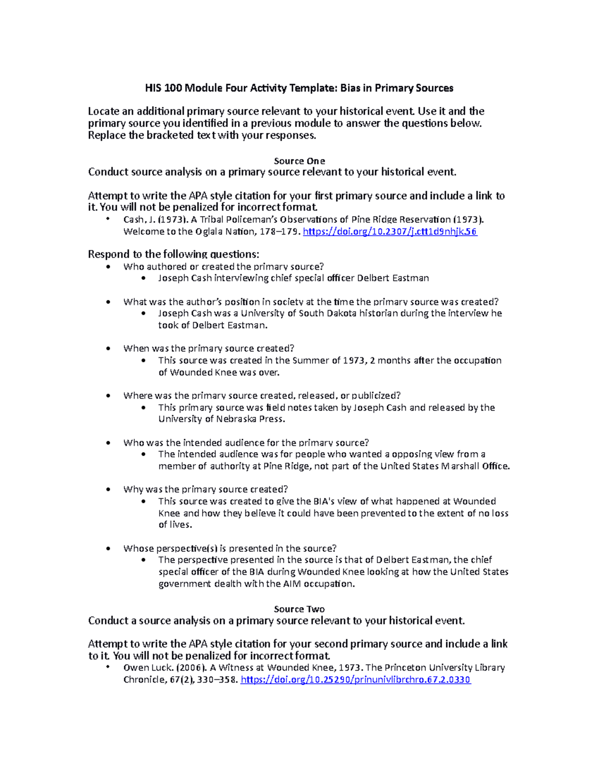 HIS 100 Module Four Activity - Use it and the primary source you ...