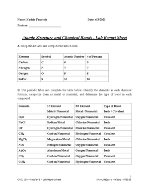 Unit 2 exploring density - Exploring Density Student Name: Date: 11/10/ Data Activity 1 Data ...