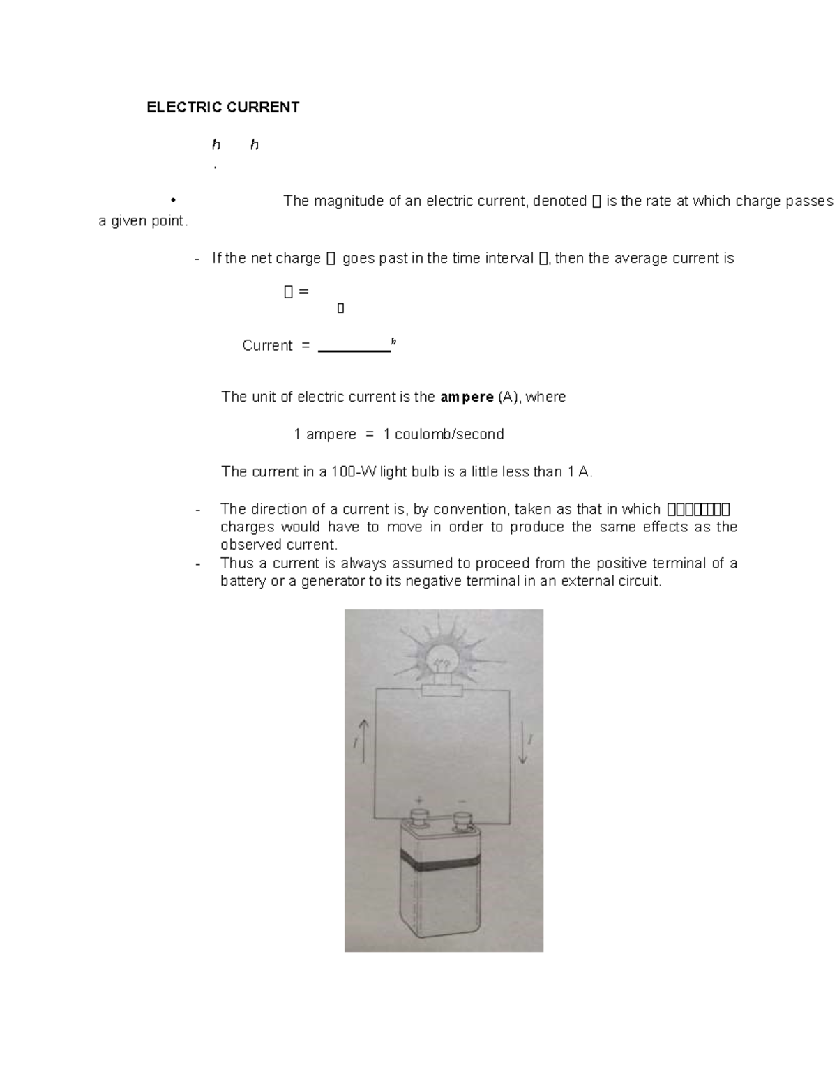 Physics for Engineers - ELECTRIC CURRENT ℎ ℎ . The magnitude of an ...