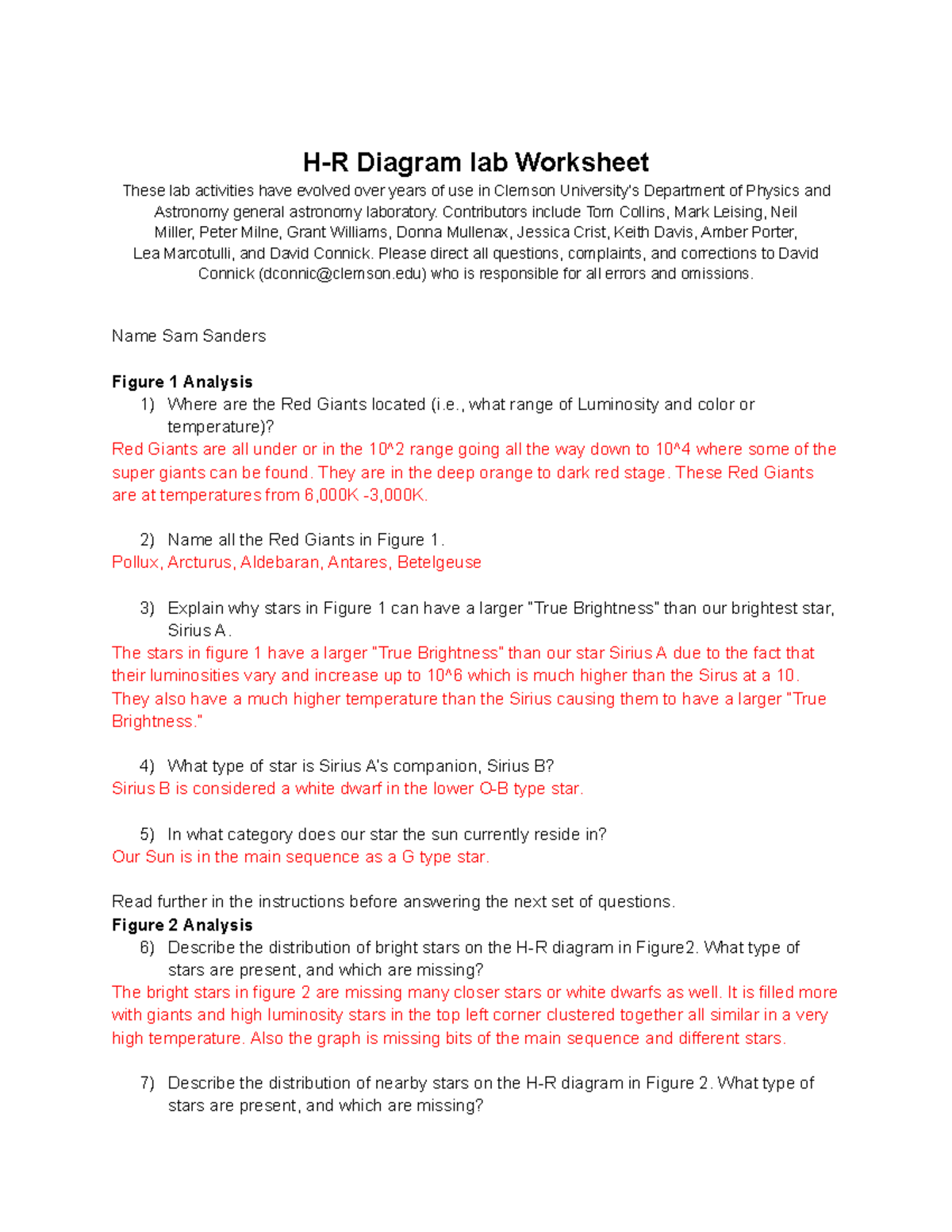 H-R Diagram lab Worksheet - H-R Diagram lab Worksheet These lab ...