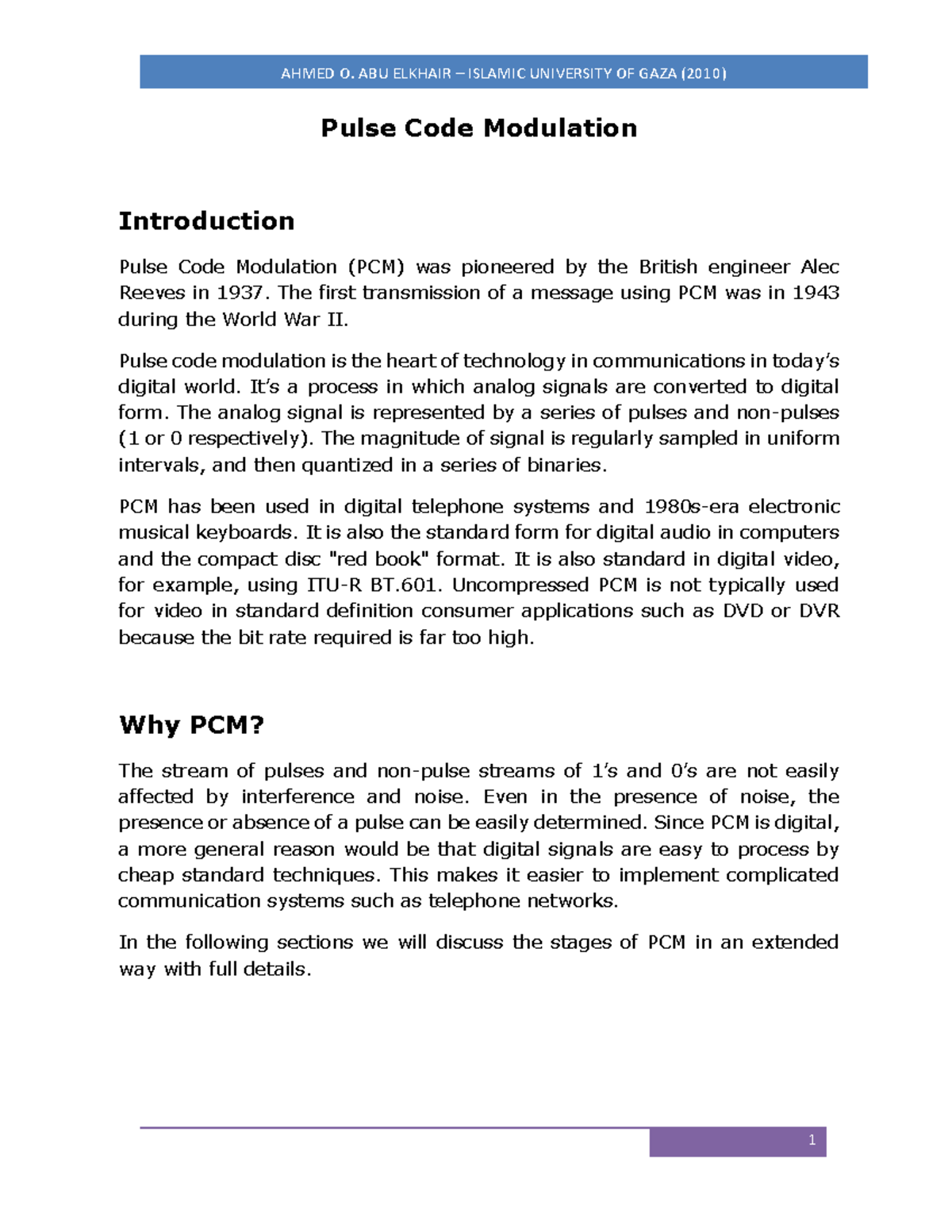 Pulse Code Modulation - good tutorial to help understanding PCM - Pulse ...
