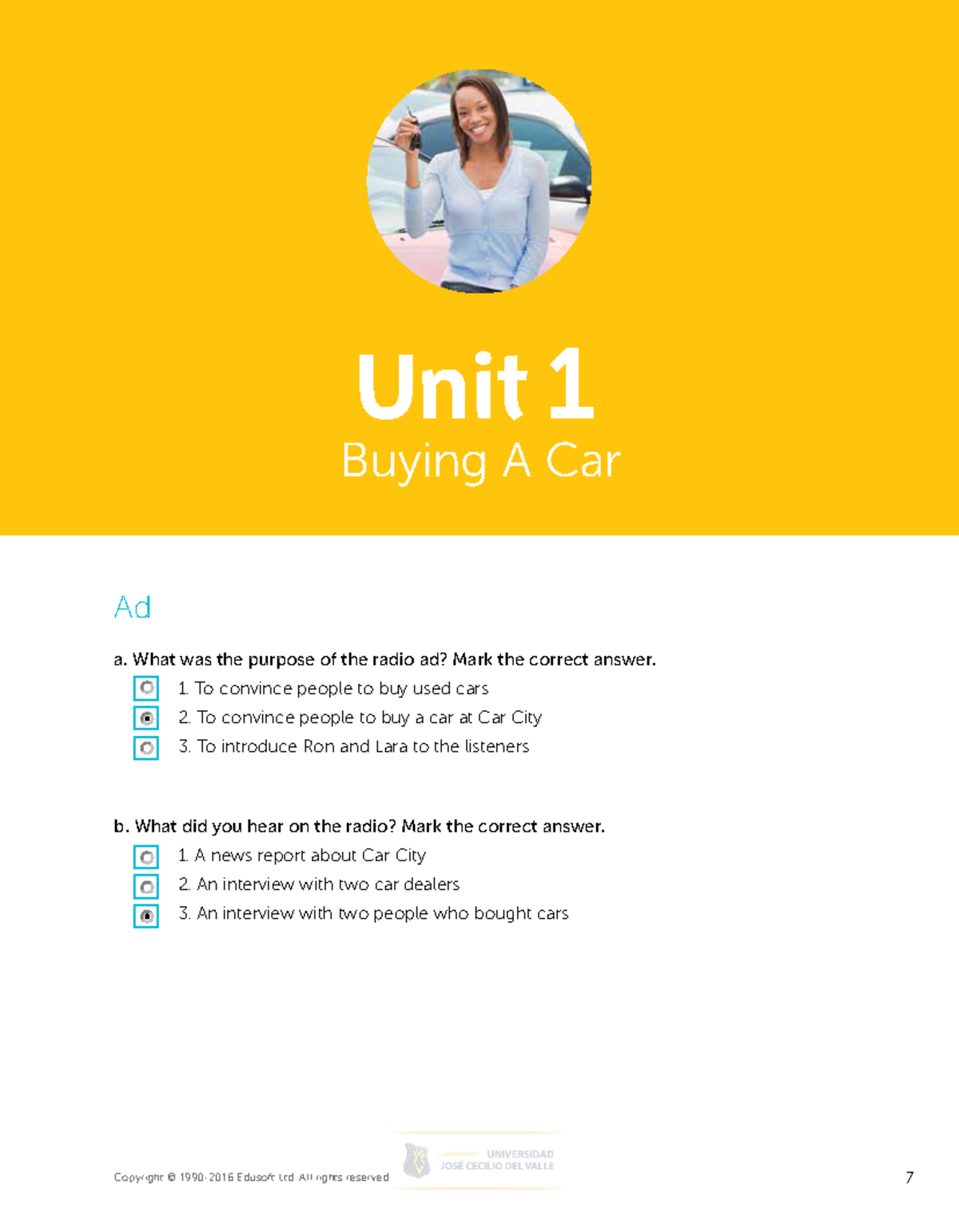 Document 01 Workbook Unit 1 Buying a Car - Copyright ' 1990-2016 ...