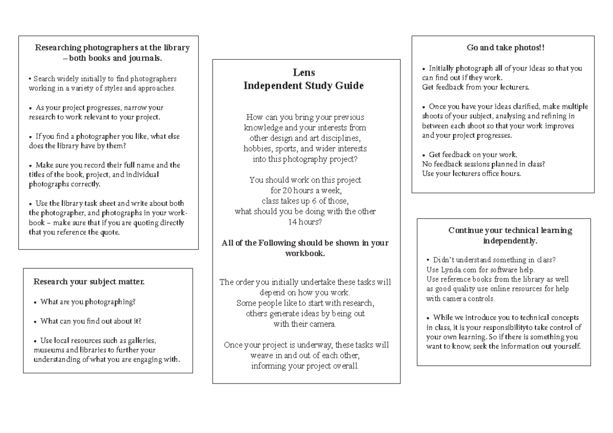 Lens - Independent Study Guide - Researching photographers at the ...