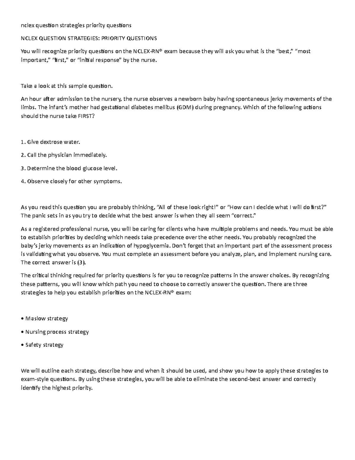 Nclex question strategies priority questions - Take a look at this ...