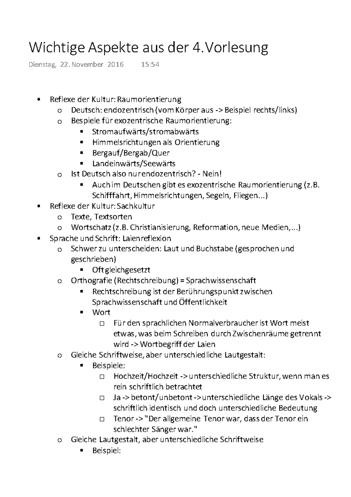 Wichtige Aspekte aus der 4 - Reflexeठ⃚derठ⃚Kultur:ठ⃚Raumorientierung ...