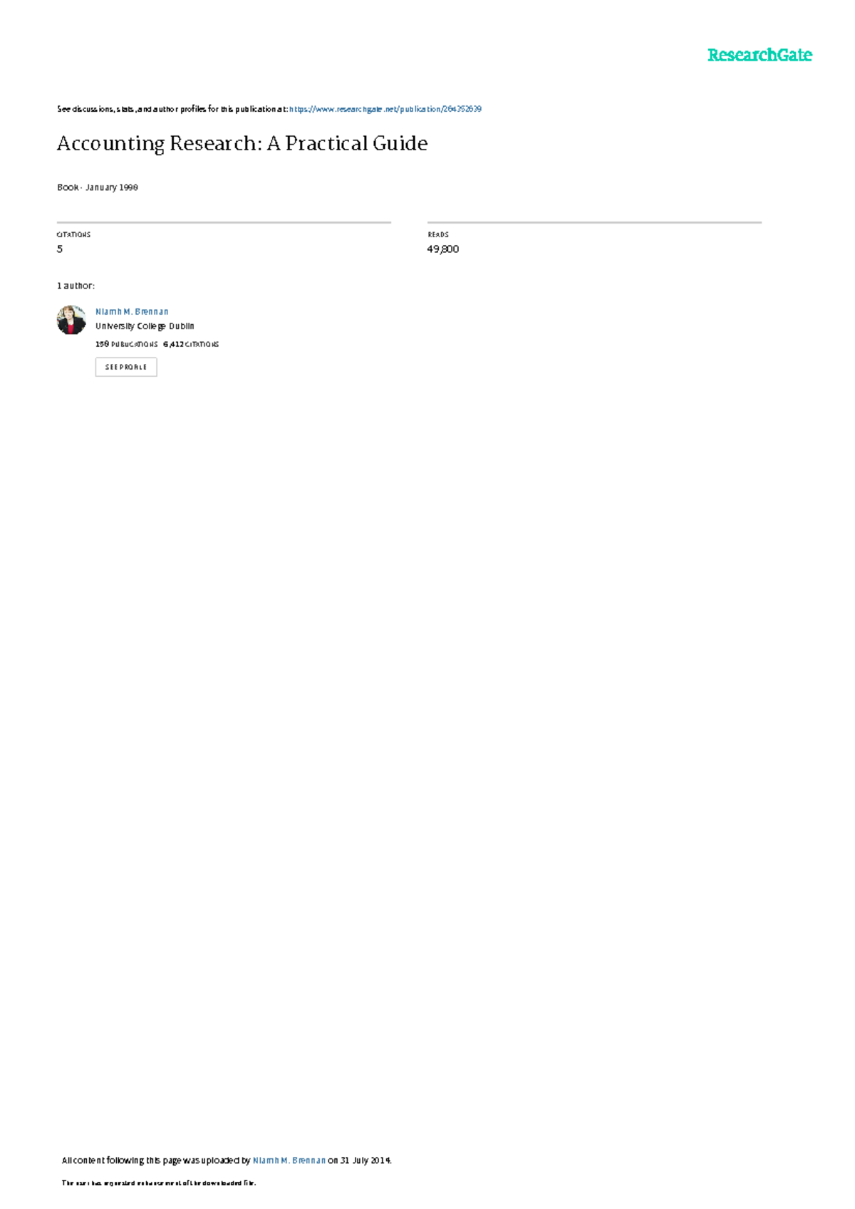 01 07Brennan Accounting Research APractical Guide - See discussions ...