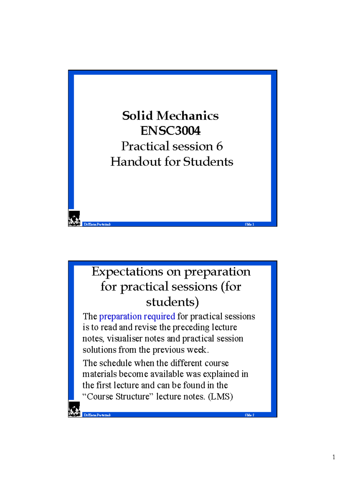 Tut Wk 6Students 2017 EP - Solid Mechanics ENSC3004 Practical session 6 ...
