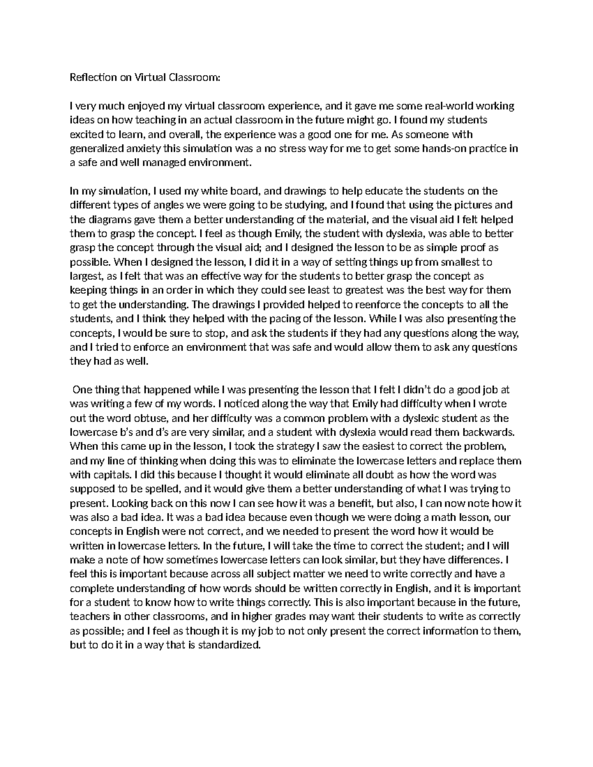 Task2diverlearners - Task 2 passed. - Reflection on Virtual Classroom ...