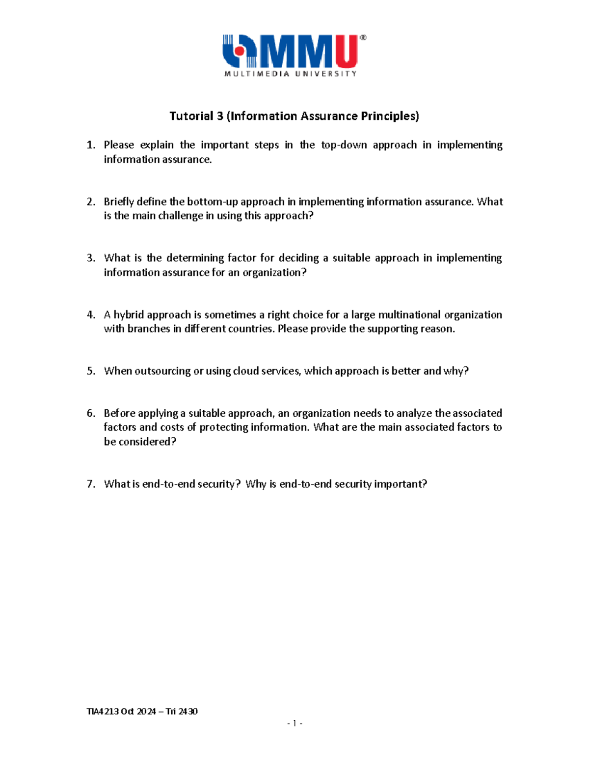 Tutorials 03 - tutorial question - TIA4213 Oct 2024 – Tri 2430 - 1 ...