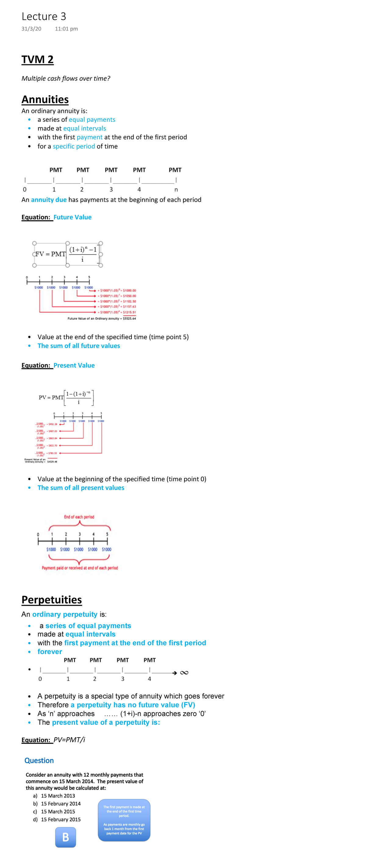 Lecture 3 - Time value of money (TVM PART 2 ) : with calculations and ...