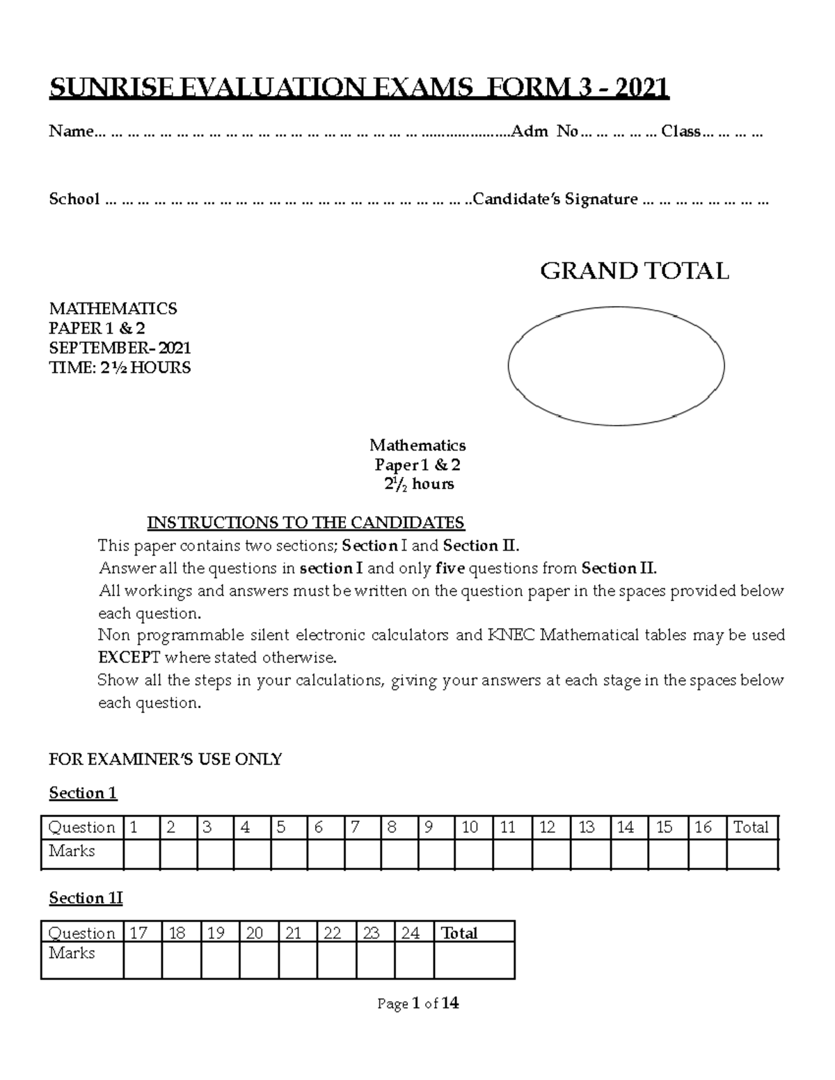 121 F3 Mathematics QS - I would like to train using this material ...