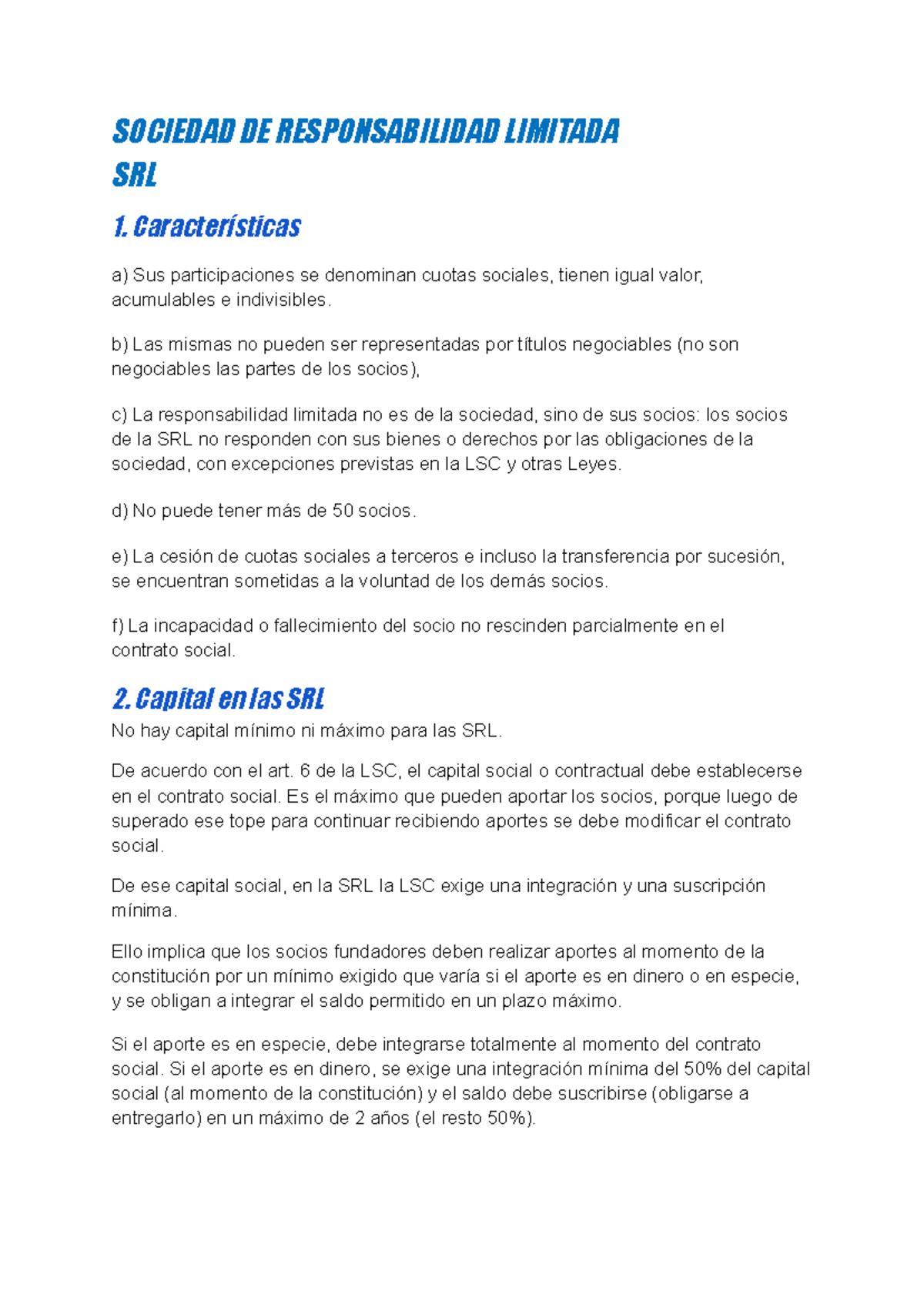 Sociedad DE Responsabilidad Limitada - SOCIEDAD DE RESPONSABILIDAD LIMITADA SRL 1 ...