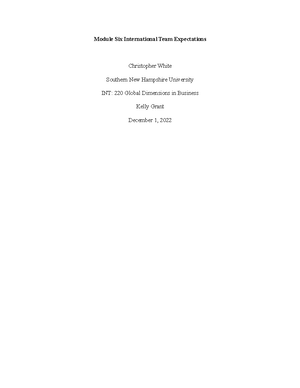 INT 220 Global Dimensions in Business 6-1 Assignment - International ...