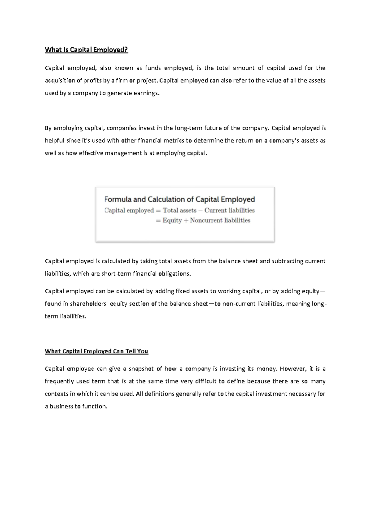 What Is Capital Employed - What Is Capital Employed? Capital employed ...