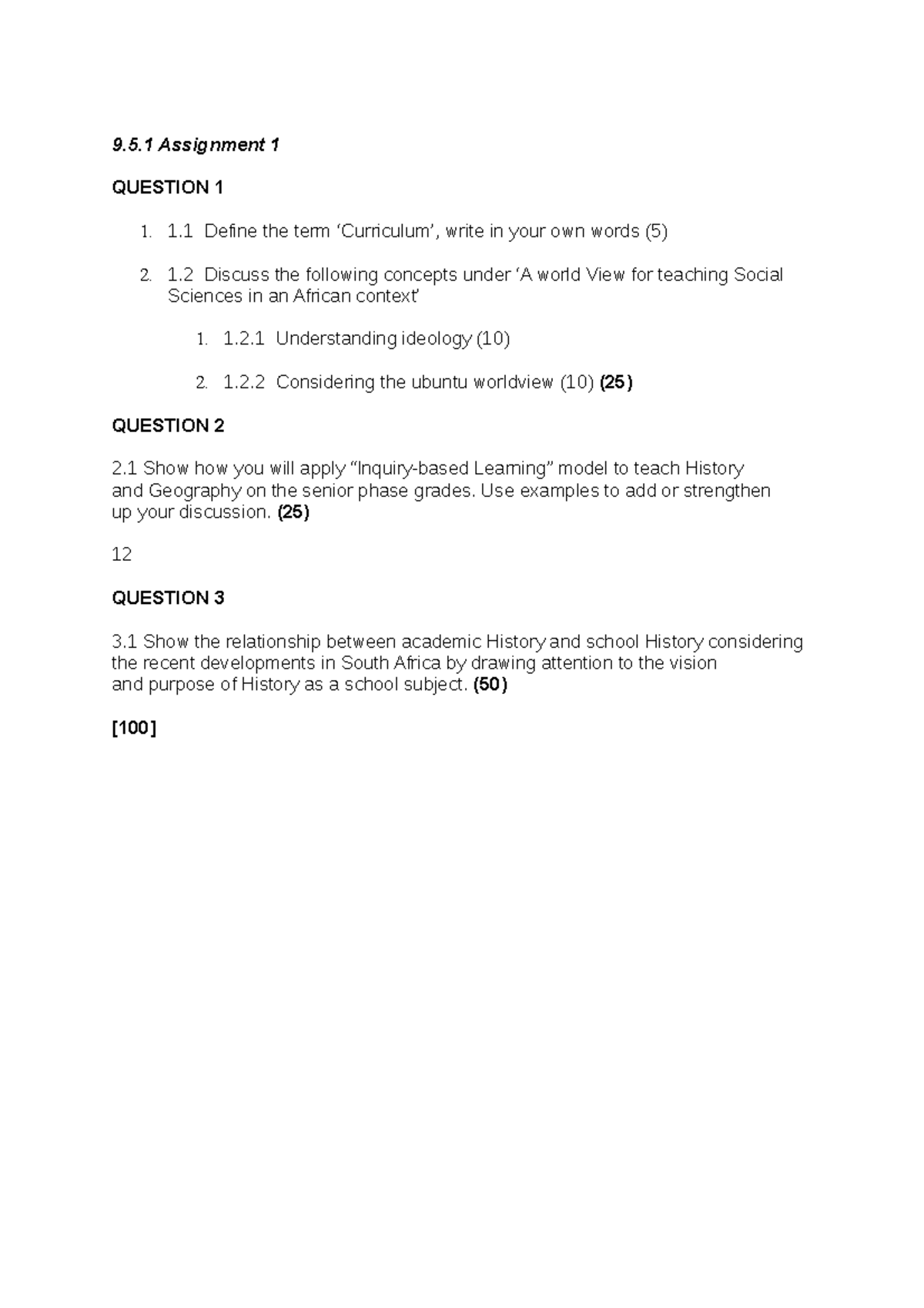 TMN Assignment 1 4:5 - notes - 9.5 Assignment 1 QUESTION 1 1. 1 Define ...